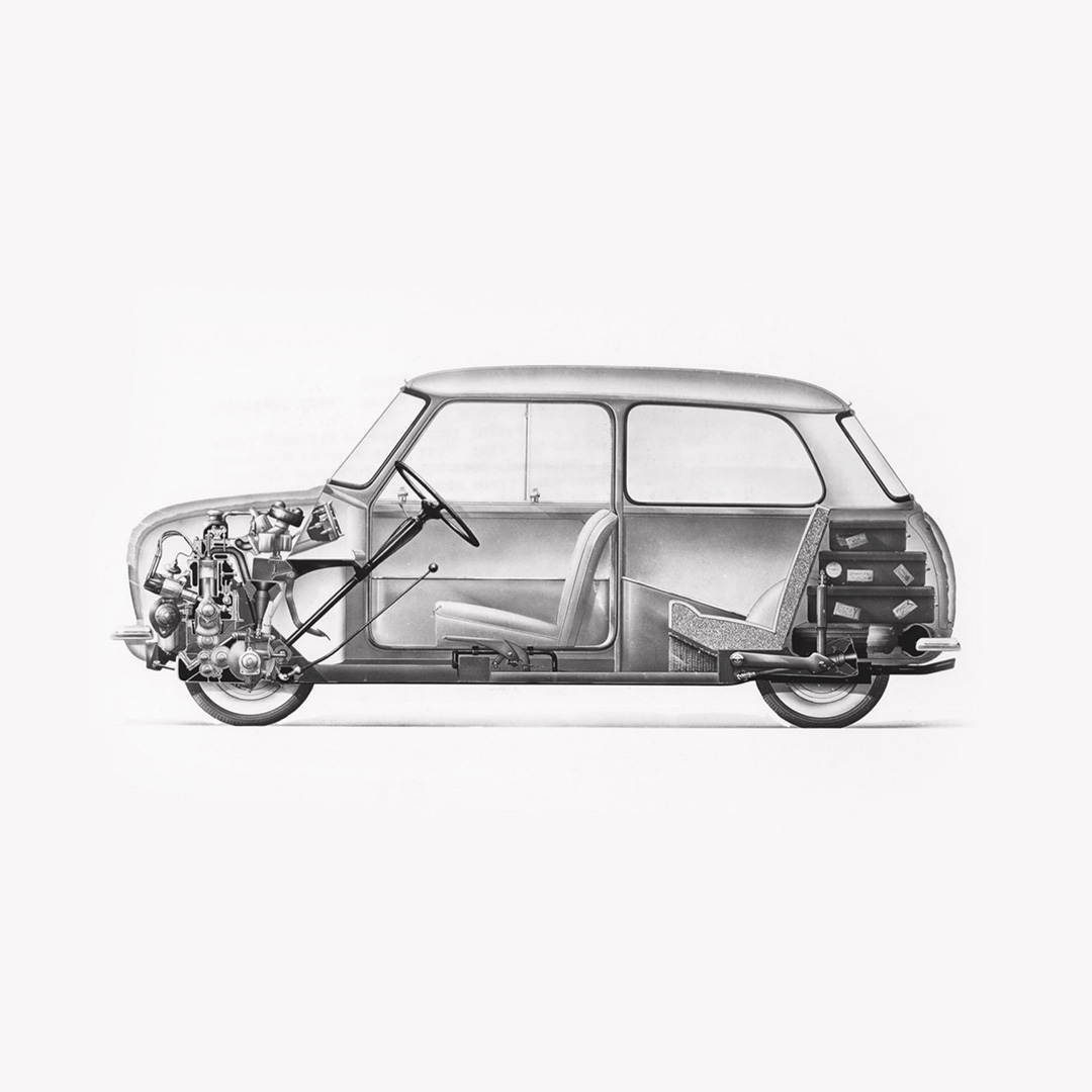 Mini Cooper Side View Drawing
